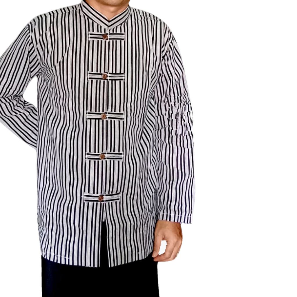 Jual Baju Muslim Model Koko Motif Lurik Indrayana | Shopee Indonesia