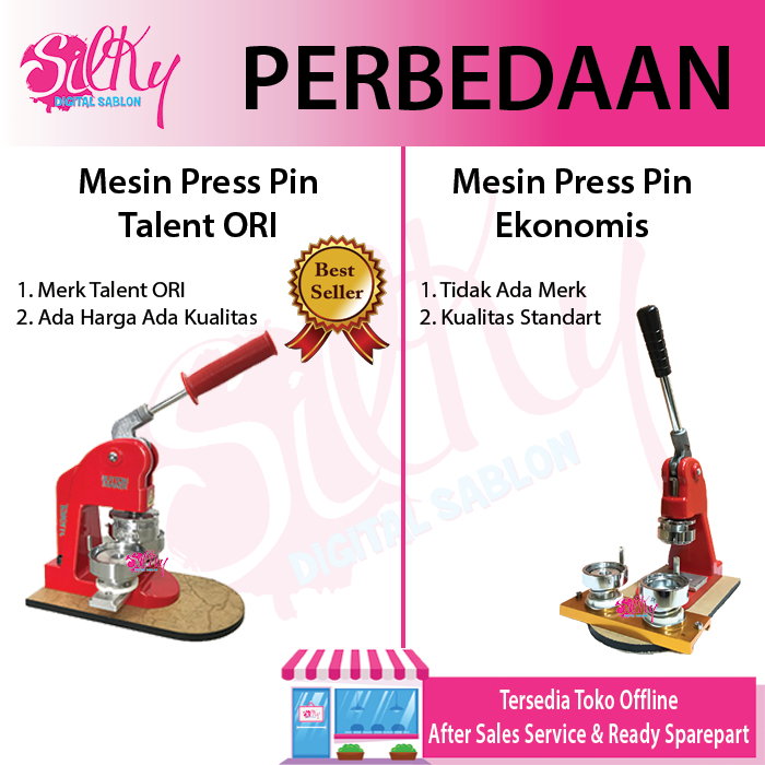 Jual Paket Usaha Mesin Press Pin RED Talent Ori 2 Moulding (44 & 58 MM ...