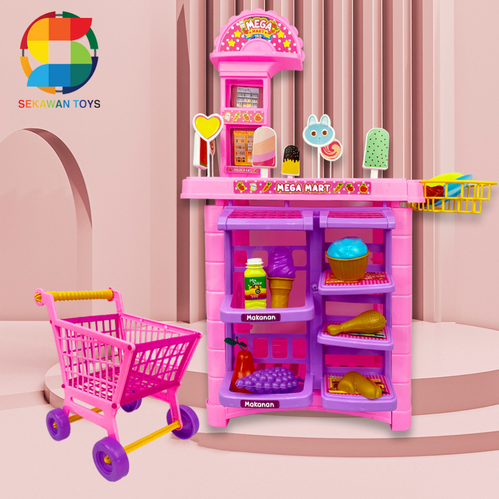 Jual JUMBO Mainan Masak-Masakan/ Mainan Supermarket Troli Mega mart ...