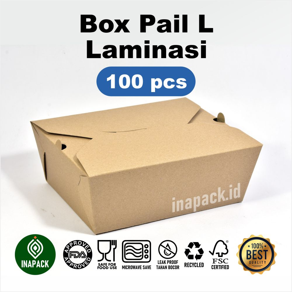 Jual Box Pail L 100 pcs, Food Pack Size L, Food Pail Box Laminasi ...