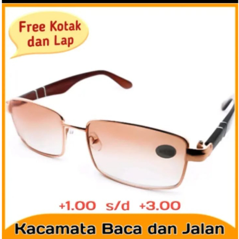 Jual Kacamata Plus Baca Dan Jalan Double Fokus Ukuran +1.00 sd +3.00 ...