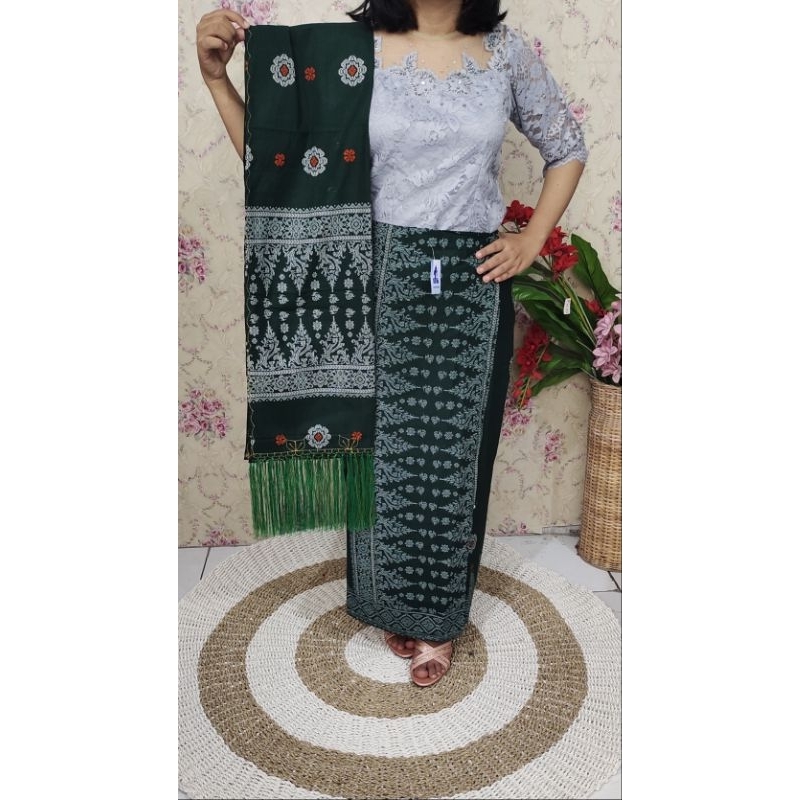 Jual (SIAP PAKAI)Rok dan Selendang Bordir Rambu Corak Cantik Manis ...
