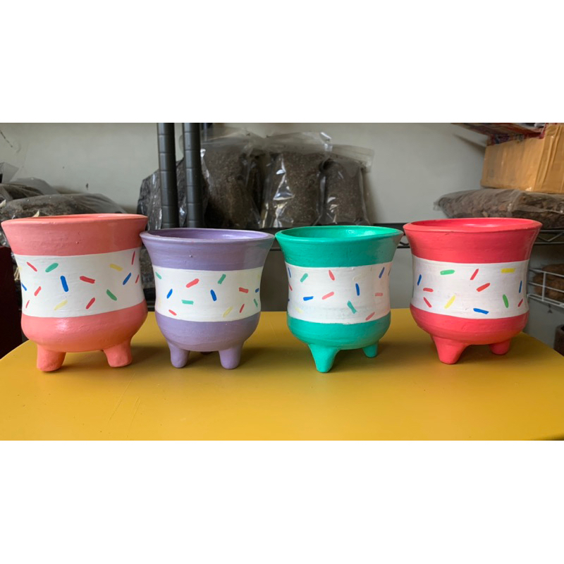 Jual Pot Gerabah lukis | Teracotta | Pot kaktus | Pot sekulen | Shopee ...
