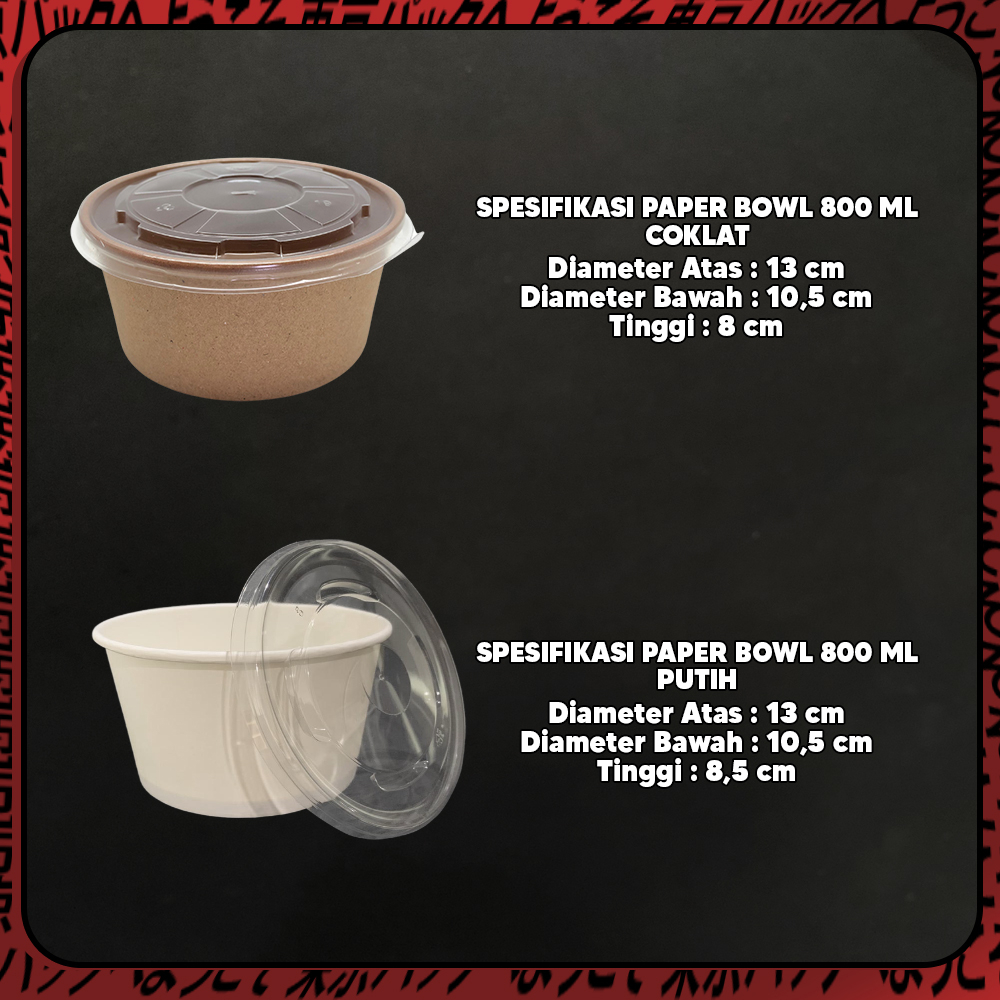 Jual Paper Bowl 800 ml / Mangkok Kertas / Rice Bowl Paper 800 ml ...