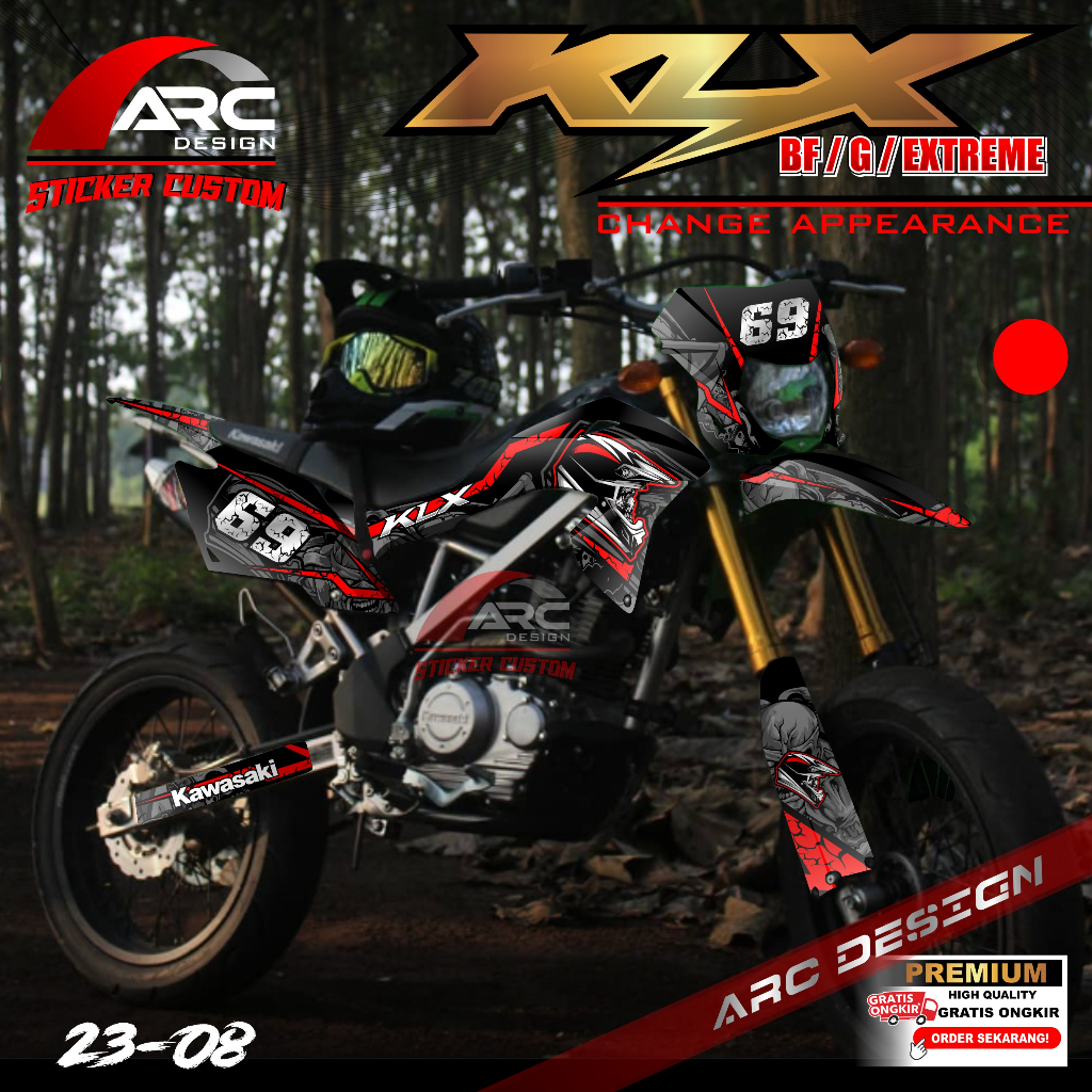 Jual (COD) TERBARU Decal Sticker Motor Cross Kawasaki KLX 150 BF Full ...