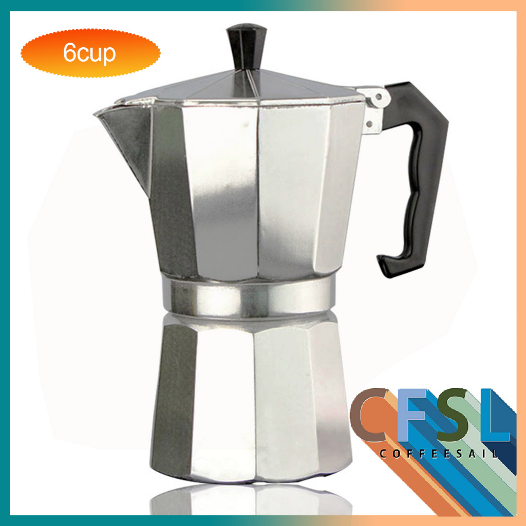 Jual MOKAPOT STOVETOP PERKOLATOR ESPRESSO COFFEE MAKER 6 CUPS 300 ML ...