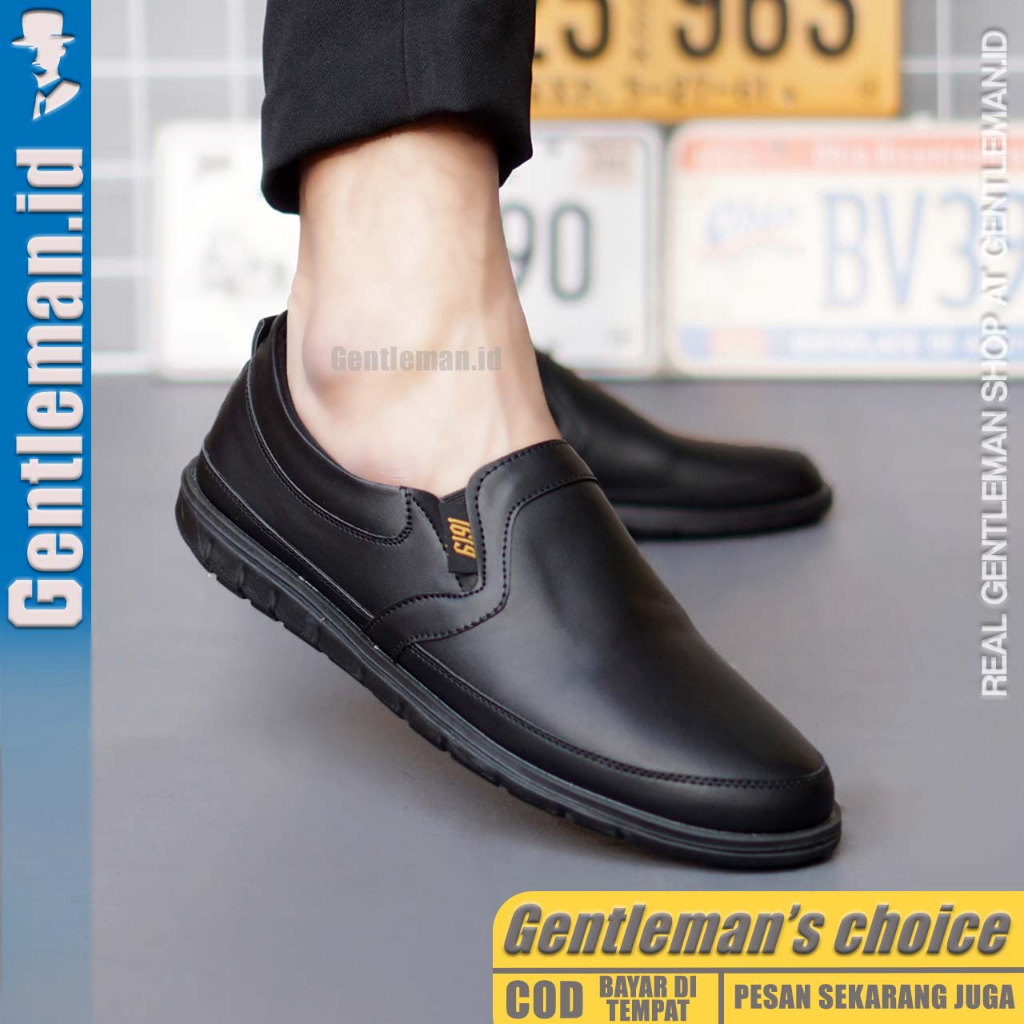 Jual GENTLEMAN Madra Sepatu Pria Hitam Slip On Casual Formal Kerja ...
