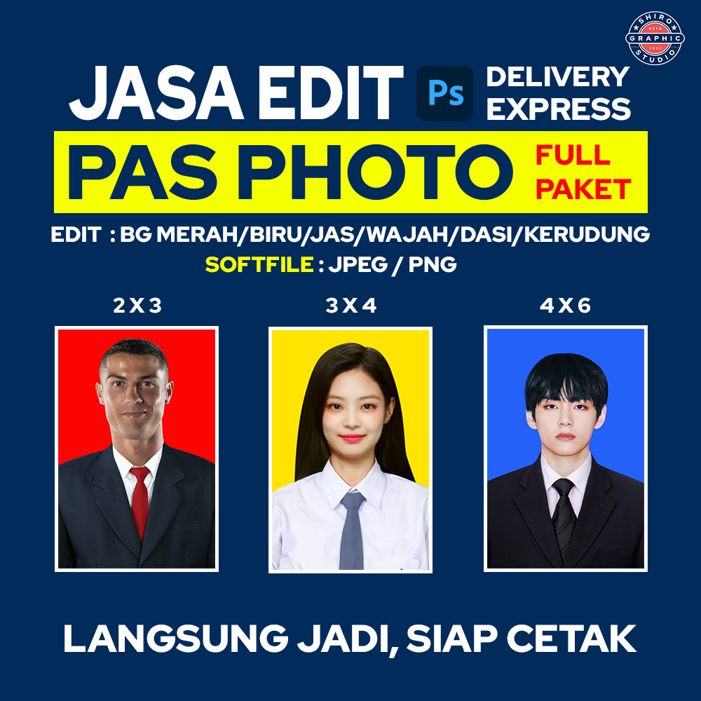 Jual Edit Pas Foto Profesional ( Full Paket Pas Foto 2X3/3X4/4X6 ) | Shopee Indonesia