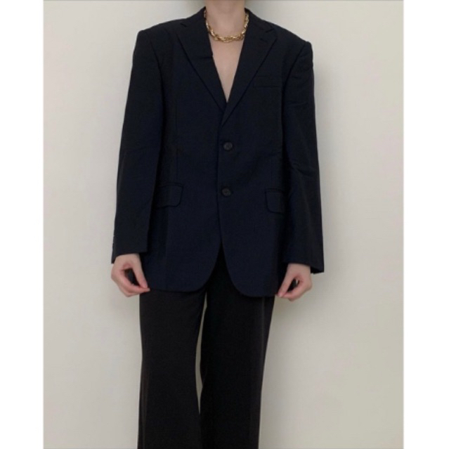 Jual Recycled - Deep Navy Striped Blazer - Outer Jas Warna Biru Navy ...