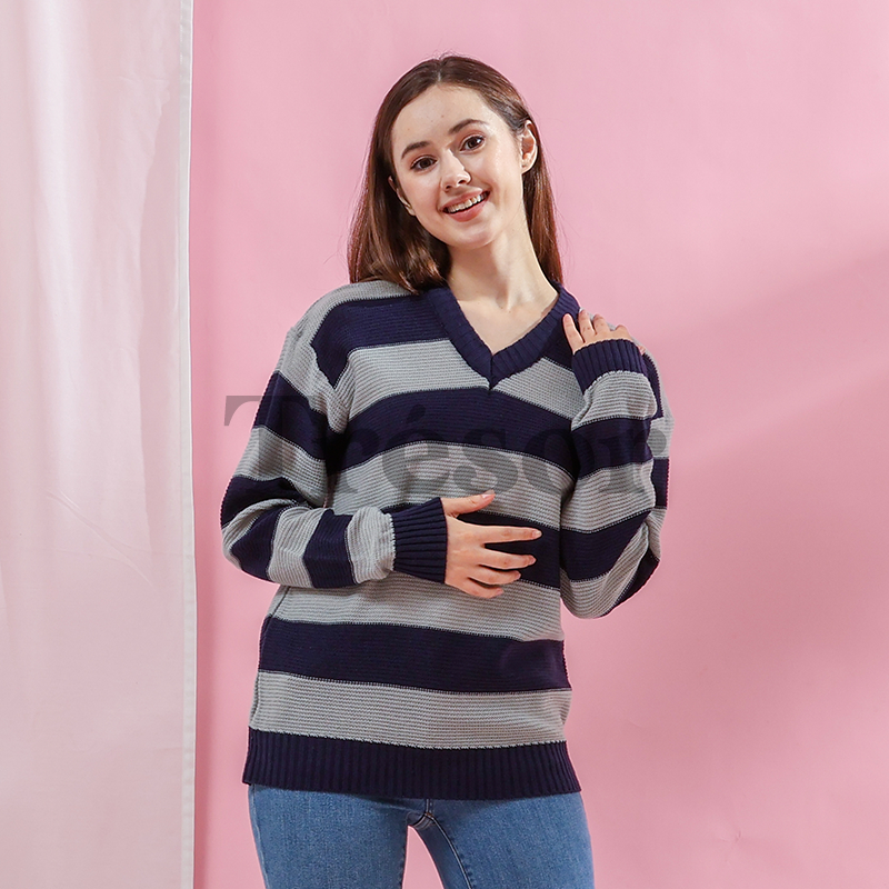 Jual TRESOR Grace Top Knit | Sweater Rajut Garis Stripe Oversize Korean ...