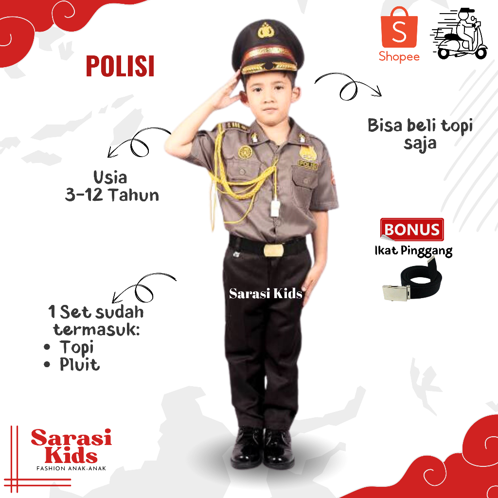 Jual Baju polisi anak laki laki baju polisi anak anak setelan polisi ...
