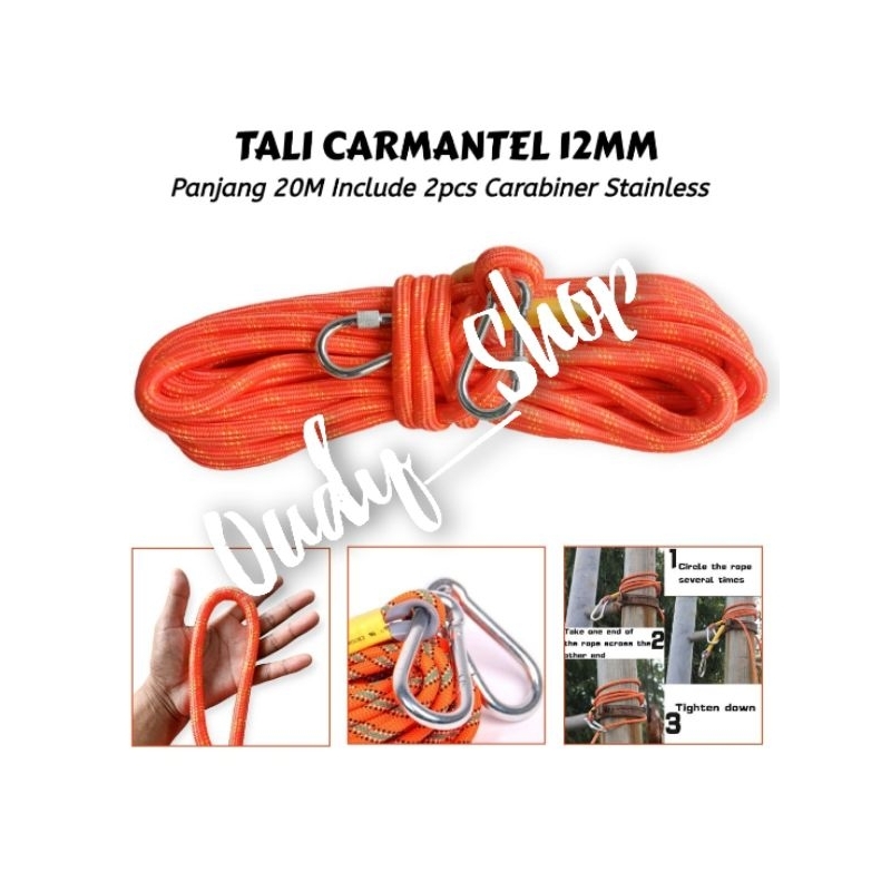 Jual Tali Carmantel Rescue Paracord Panjat Tebing 12 mm | Shopee Indonesia