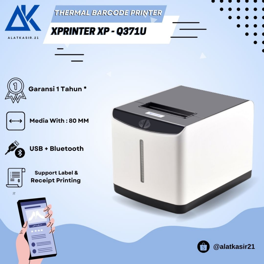 Jual Xprinter XP-Q371U/ XPQ371 USB Bluetooth Printer Struk Thermal dan ...