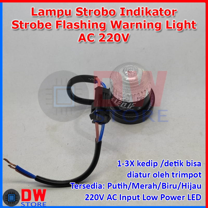 Jual Lampu LED Kedip-kedip Flashing Warning Sgn LED Light AC 220V Merah ...