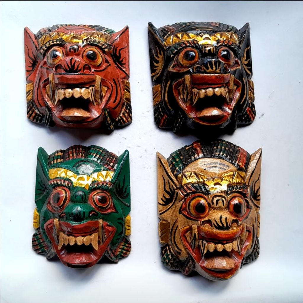 Jual Hiasan dinding Topeng Barong Bomo Bali kerajinan ukiran kayu ...
