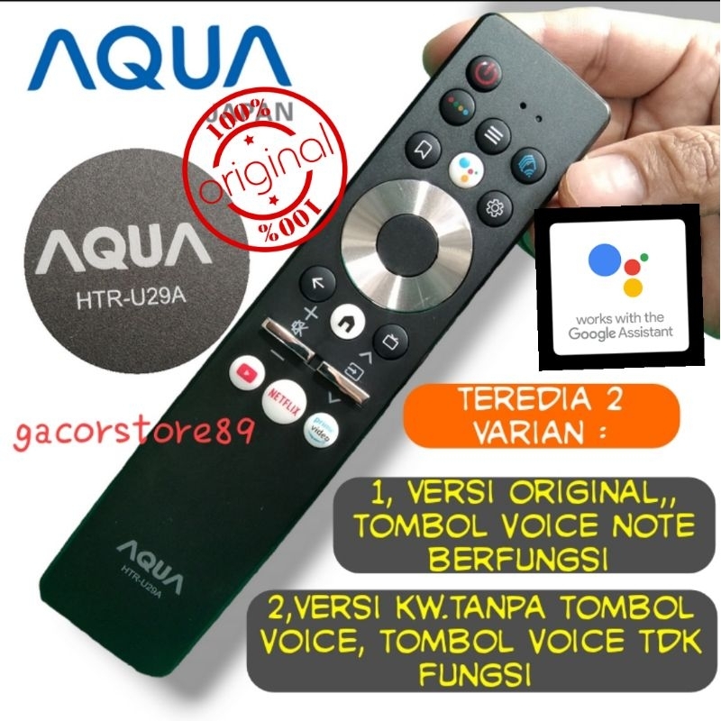 Jual remot android tv Aqua HTR-U29A original & non original | Shopee ...
