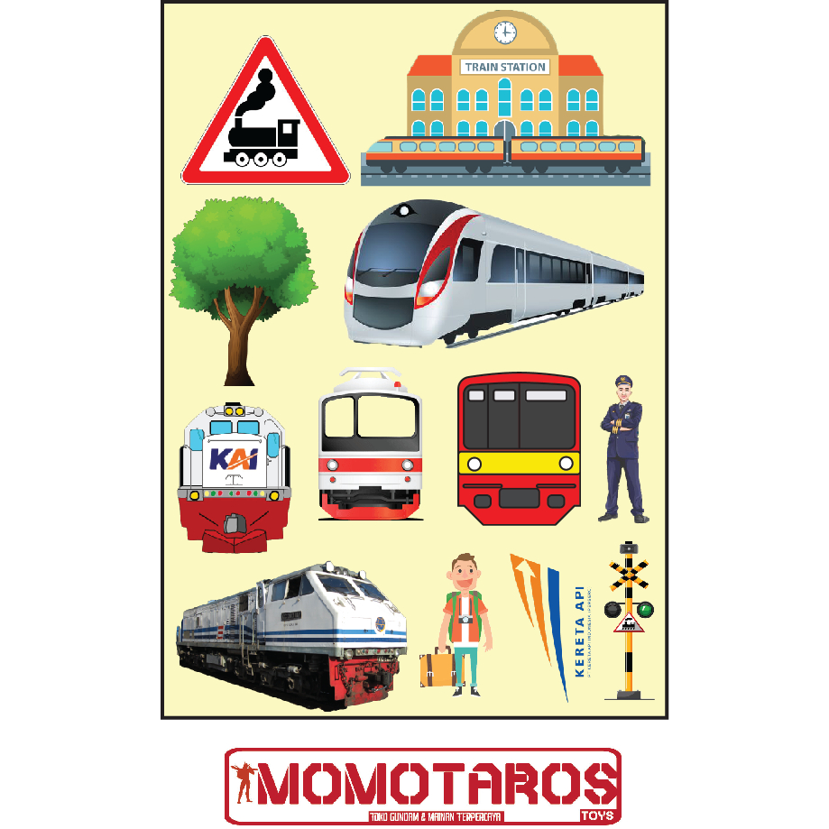 Jual Sticker murah anti air transparan Kereta Api Cartoon 1 pc | Shopee ...
