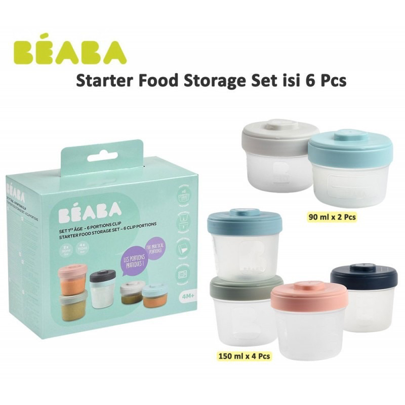 Jual Beaba Starter Food Storage Set 6 Pcs Tempat MPASI Bayi | Shopee ...