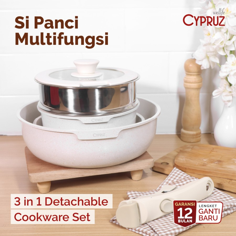 Jual CYPRUZ COOKWARE SET WAJAN ANTI LENGKET- DIE CAST PAN SET: 3IN1 WOK ...