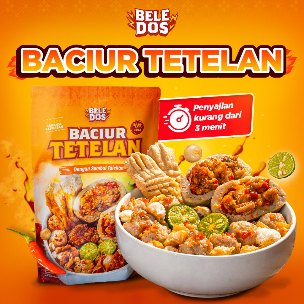 Jual Beledos Baciur Tetelan 280 Gram dengan Sambal Taichan | Shopee ...