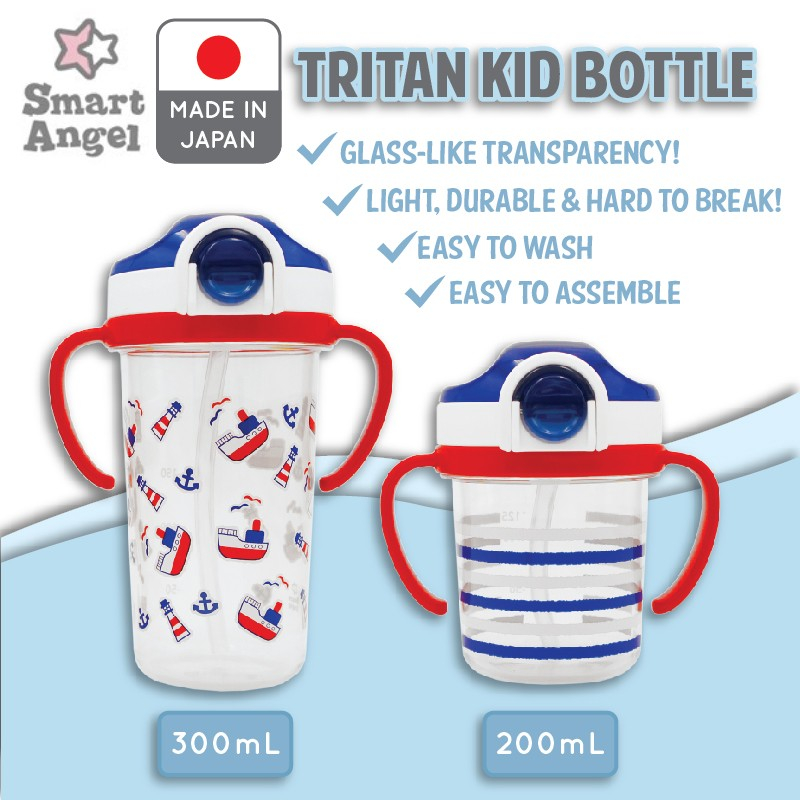 Jual Botol Minum Sedotan Anak SMART ANGEL Japan Kid Bottle Tritan Straw | Shopee Indonesia