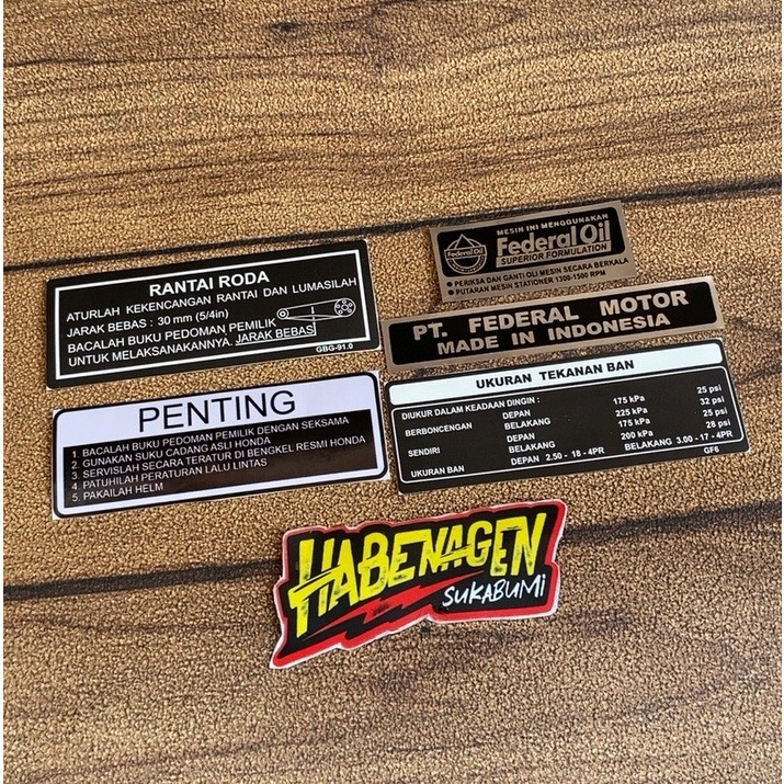 Jual stiker sticker pelengkap penting peringatan honda win 100 win100 ...
