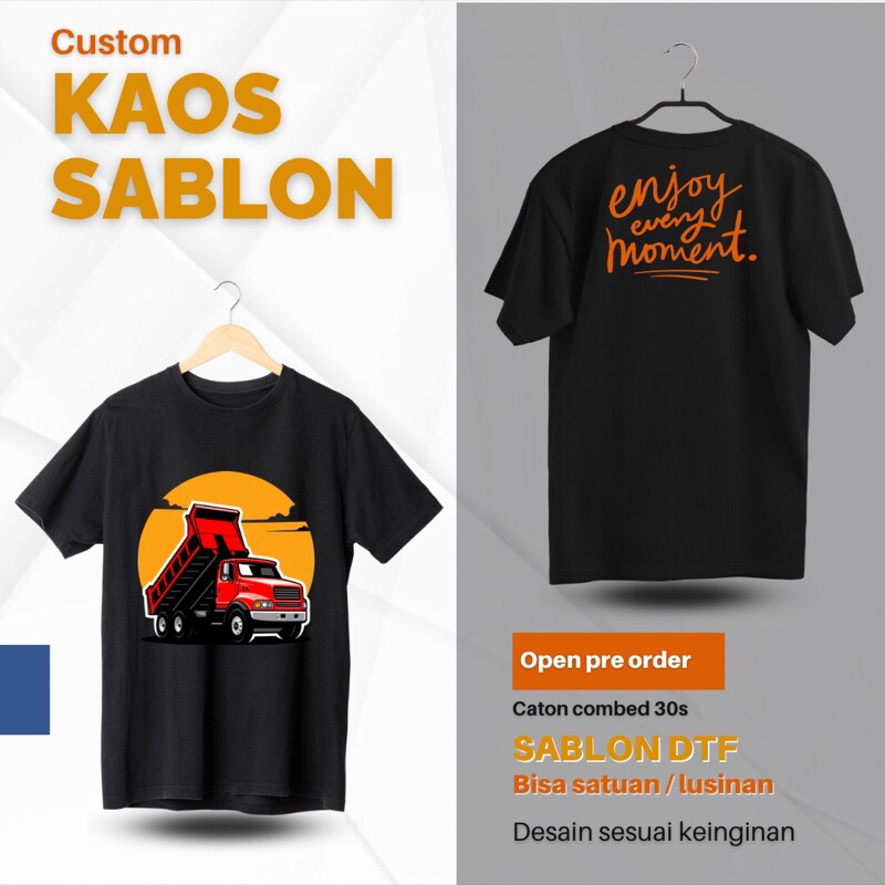 Jual kaos sablon DTF custom | Lengan pendek | catton combed 30s ...