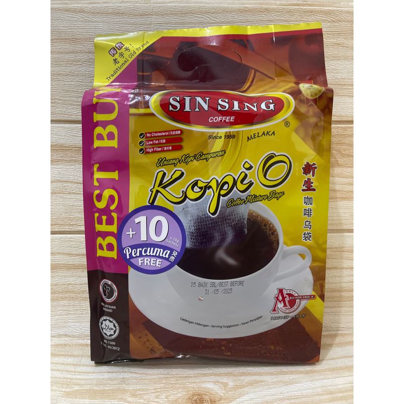 Jual Sin Sing Coffee Kopi O 50sachet + (free 10sachet) | Shopee Indonesia