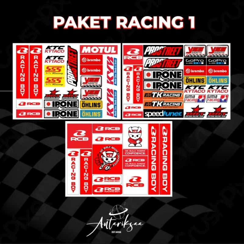 Jual Sticker Pack Racing Paket 1 Sticker Motor harga perlembar | Shopee ...