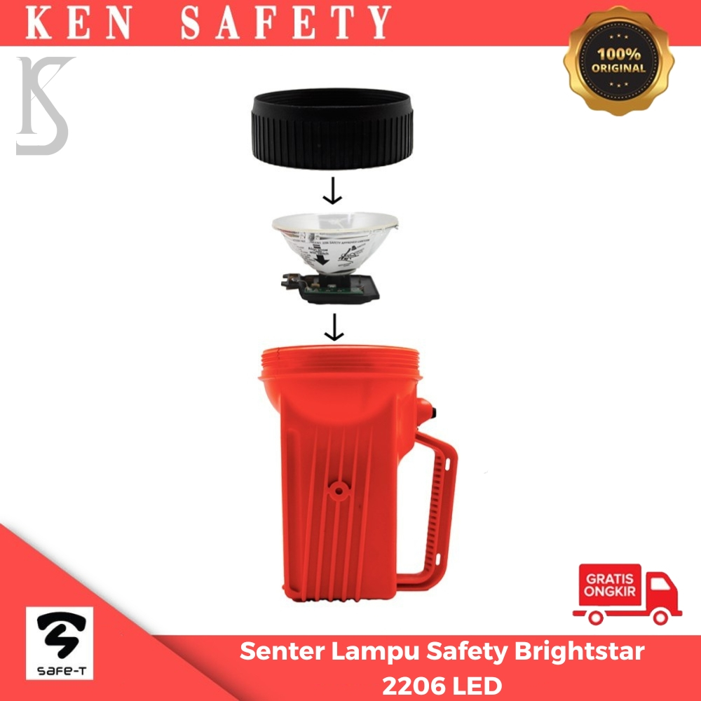 Jual Senter Lampu Kerja Industri Safety Brightstar 2206 LED Original ...