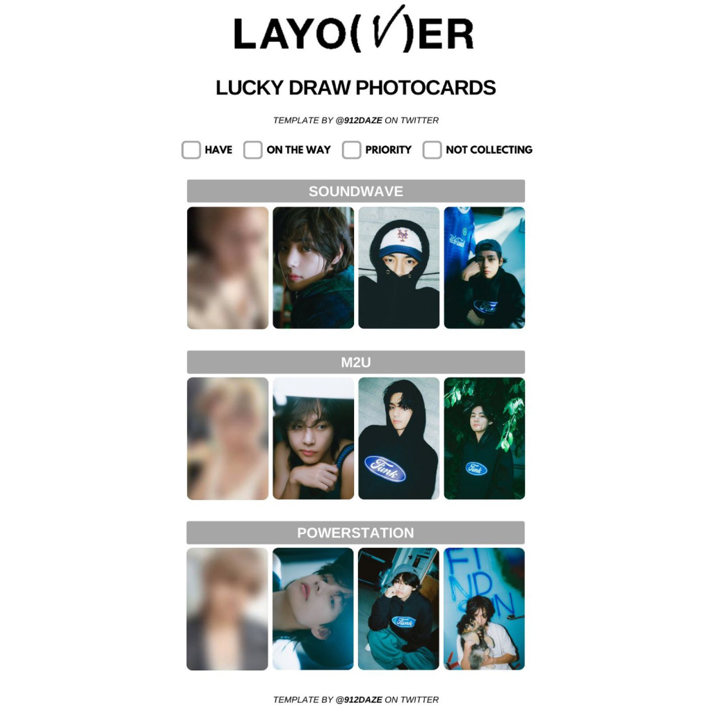 Jual [READY STOCK] BTS V ALBUM LAYOVER LUCKY DRAW M2U SOUNDWAVE POWERSTATION JPFC UMS JAPAN ...