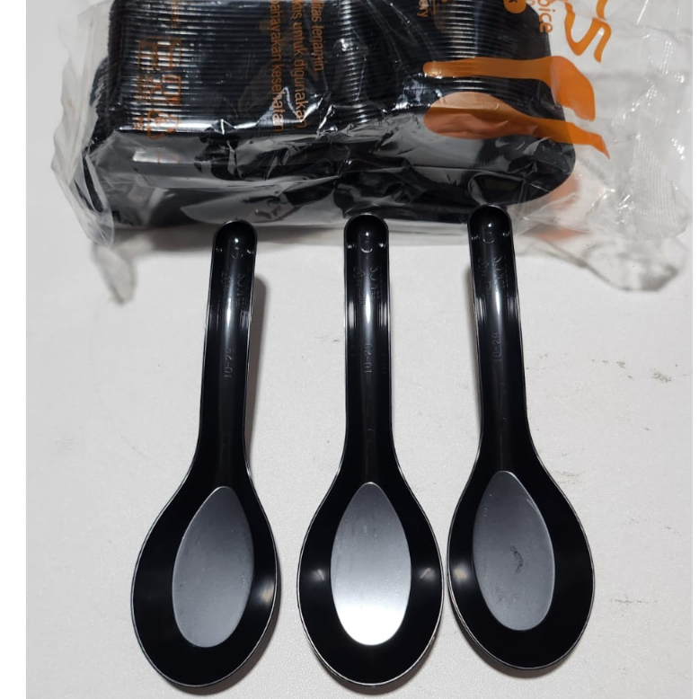 Jual Sendok Bebek Plastik Hitam Isi 50 Pcs l Sendok Kuah l Sendok Bubur ...