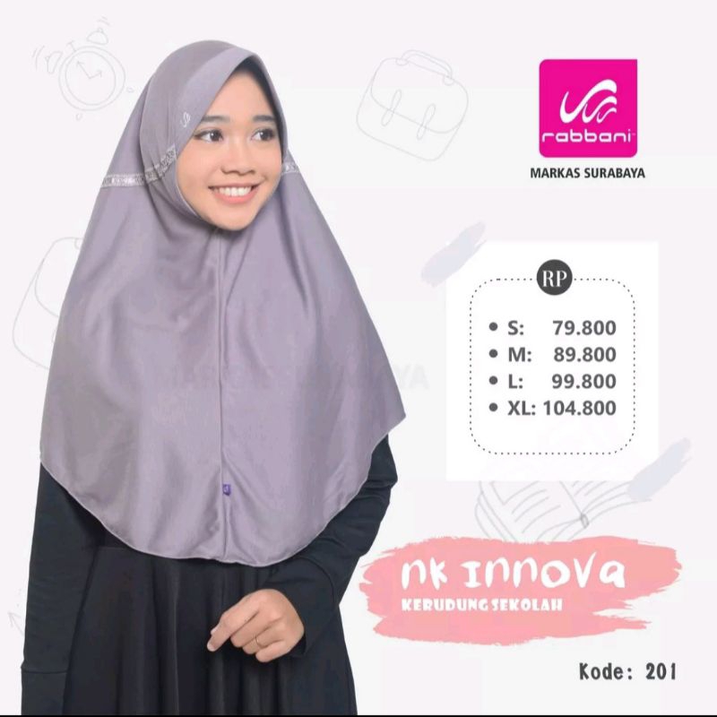 Jual kerudung Sekolah Rabbani Innova Kas (serut luar) | Shopee Indonesia