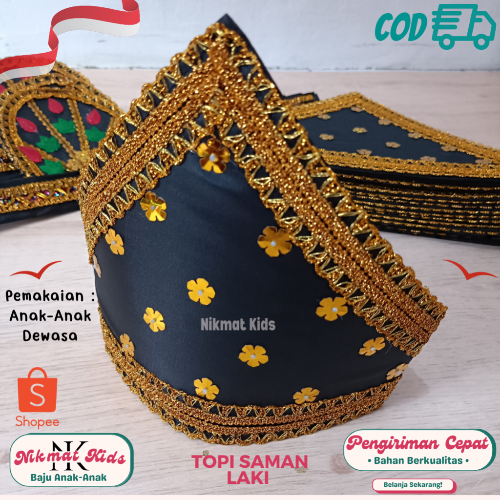 Jual Topi saman laki laki asesoris kepala adat aceh topi aceh tari ...