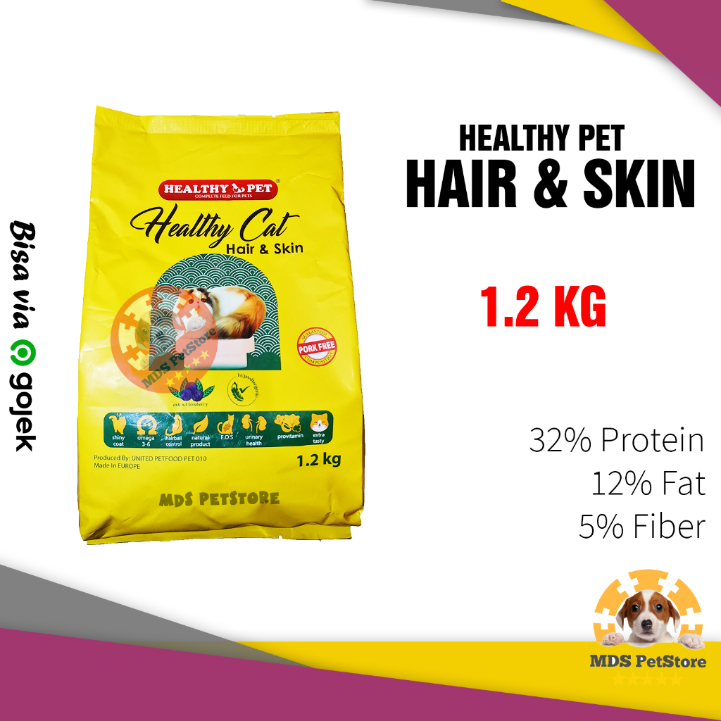 Jual Healthy Pet Hair & Skin 1.2 Kg | makanan kucing kulit bulu 1,2 1 ...