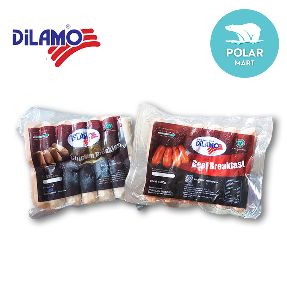 Jual Dilamo Sosis Daging Beef & Chicken Breakfast 500 Gram (FROZEN FOOD ...