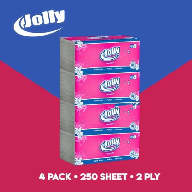 Jual TISSUE JOLLY FACIAL 250 SHEETS 1 PAKET ISI 4 PACK TISSUE JOLLY ...