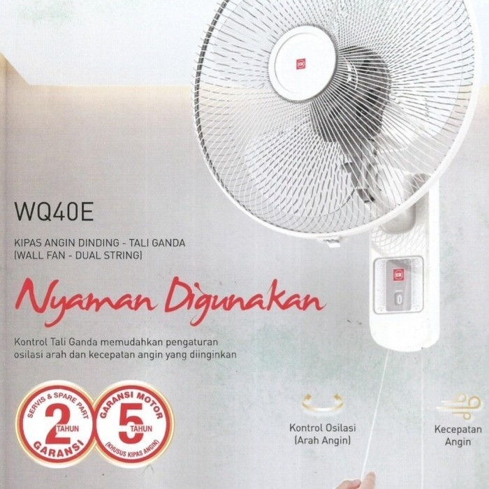 Jual KIPAS ANGIN KDK WALL FAN WQ 40 E/WQ-40E 16 INCI TEMBOK GARANSI RESMI LOW WATT | Shopee ...