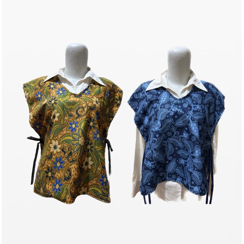 Jual baju vest rompi outer batik katun | Shopee Indonesia