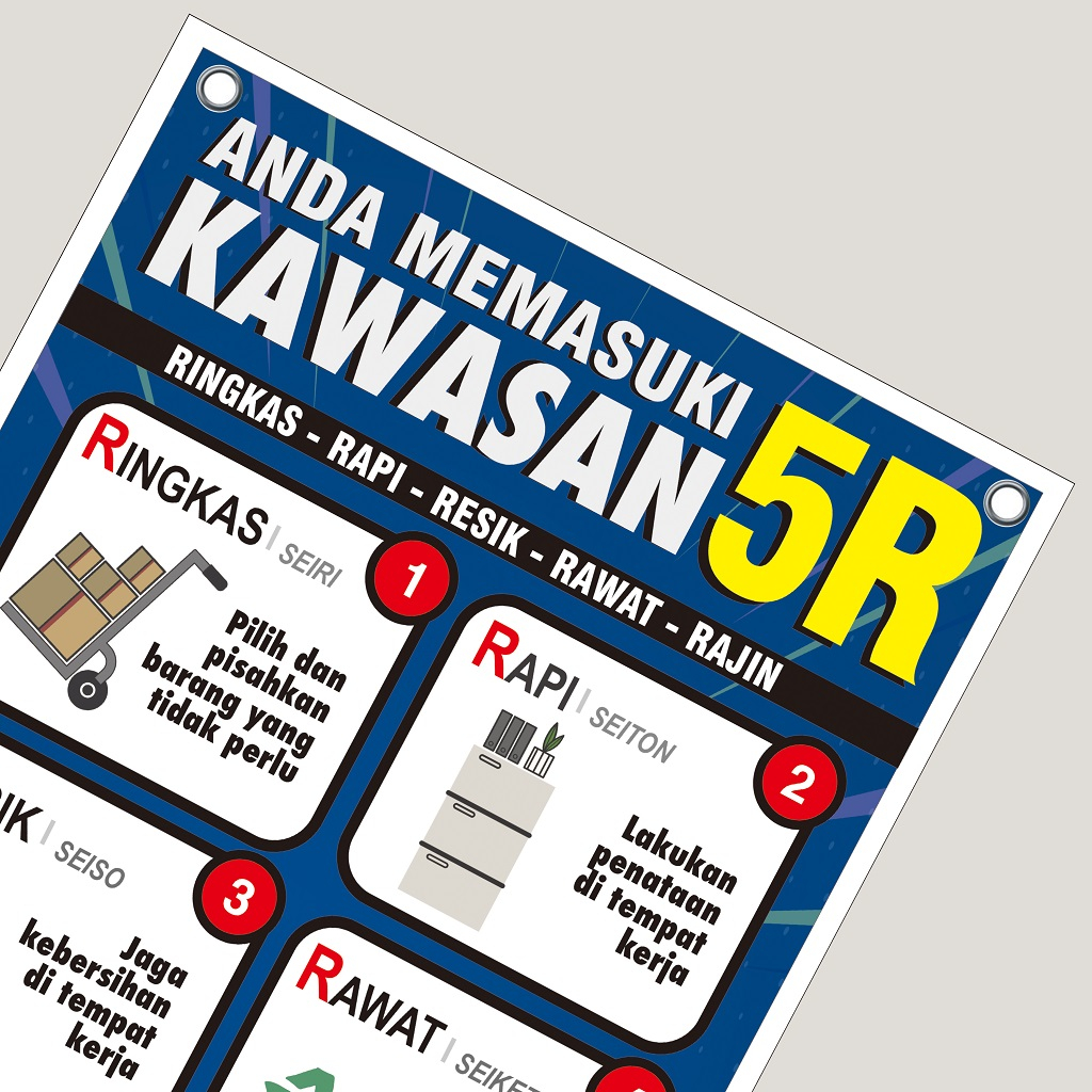 Jual SPANDUK BANNER A0 120CMX80CM SAFETY K3 KAWASAN 5R | Shopee Indonesia