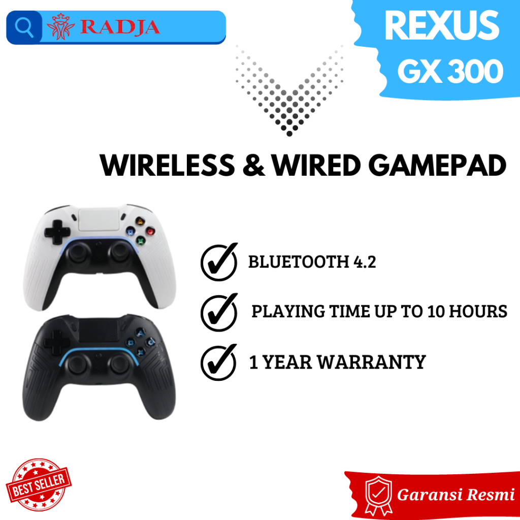 Jual Rexus GX300 Gamepad Gaming Joystick Bluetooth Wireless GX-300 ...