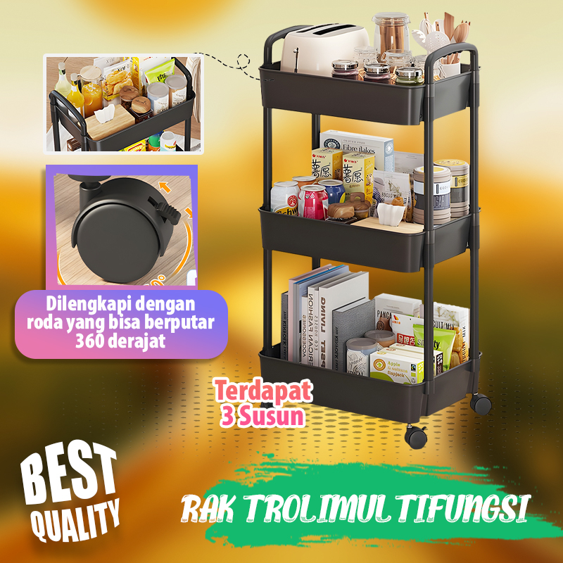 Jual GE-9 Rak Troli Susun Serbaguna Rak Dapur Stainless Rak Salon Rak ...