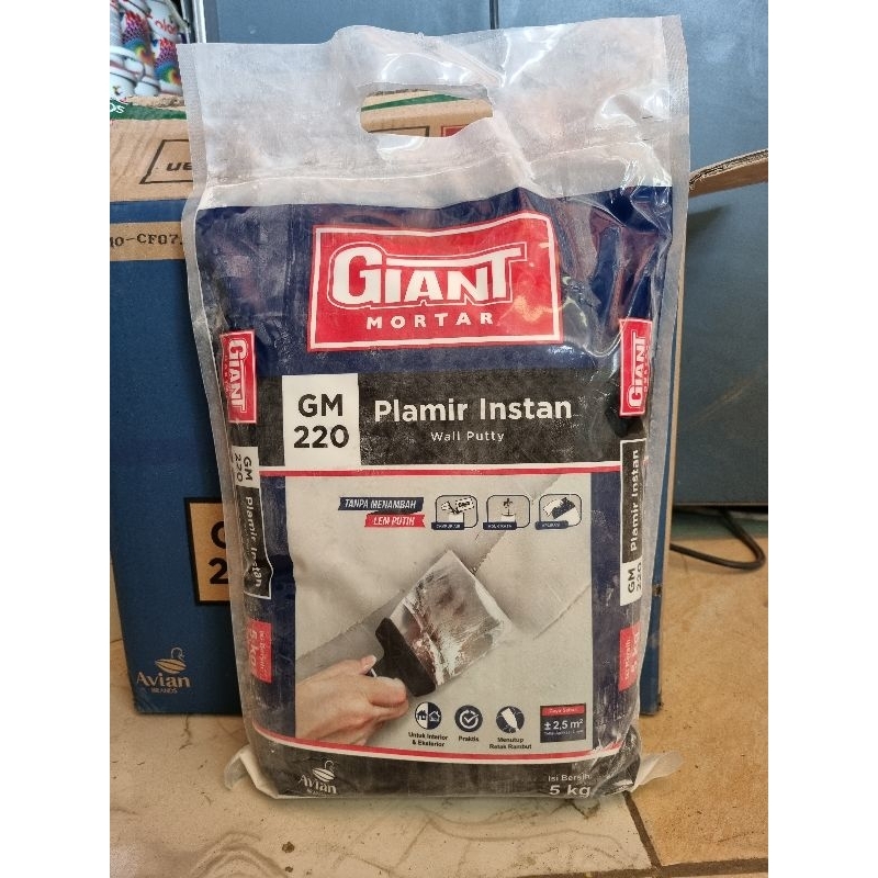 Jual Plamir instan wall putty Giant Mortar 220 5 kg Termurah tanpa ...