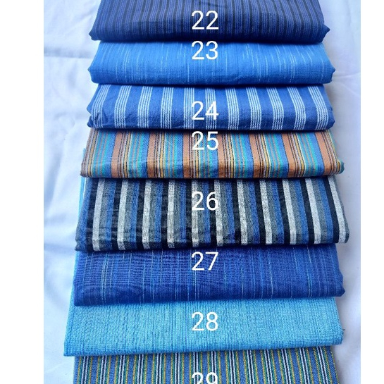 Jual Kain Lurik Biru ATBM Harga Permeter / Kain Surjan / Kain Tenun ...