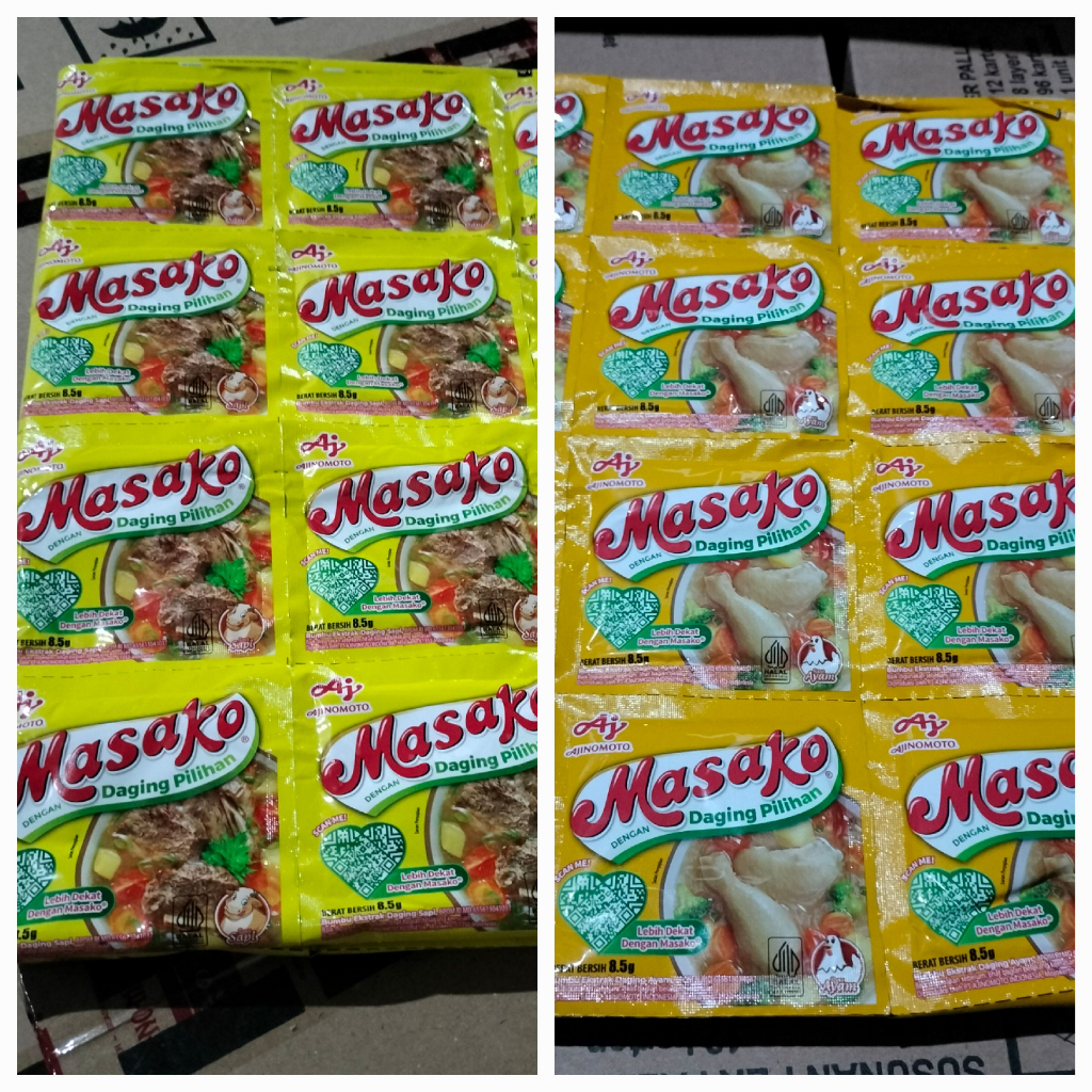 Jual MASAKO RENCENG PENYEDAP RASA SAPI / AYAM KEMASAN 8,5GR | Shopee ...