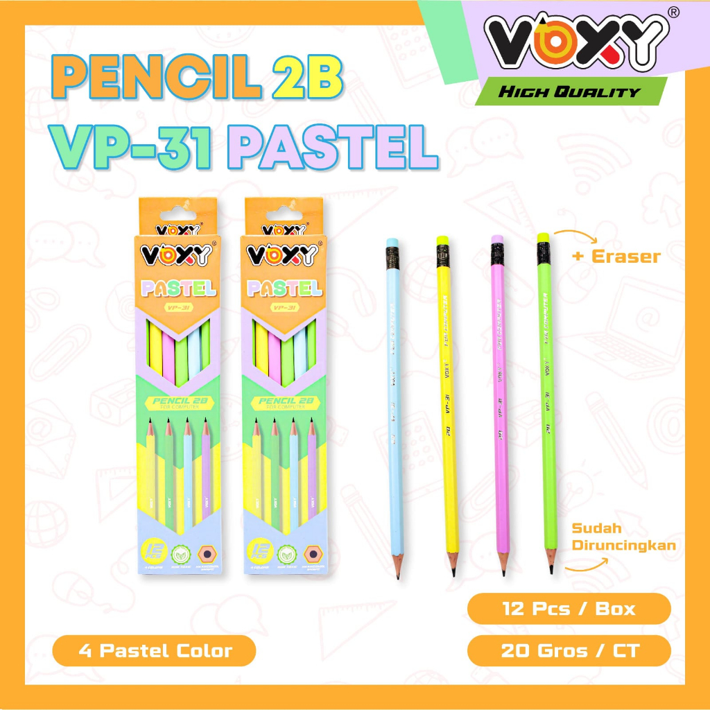 Jual Pensil 2b Pastel Voxy Murah 1pak 12 Pcs Shopee Indonesia