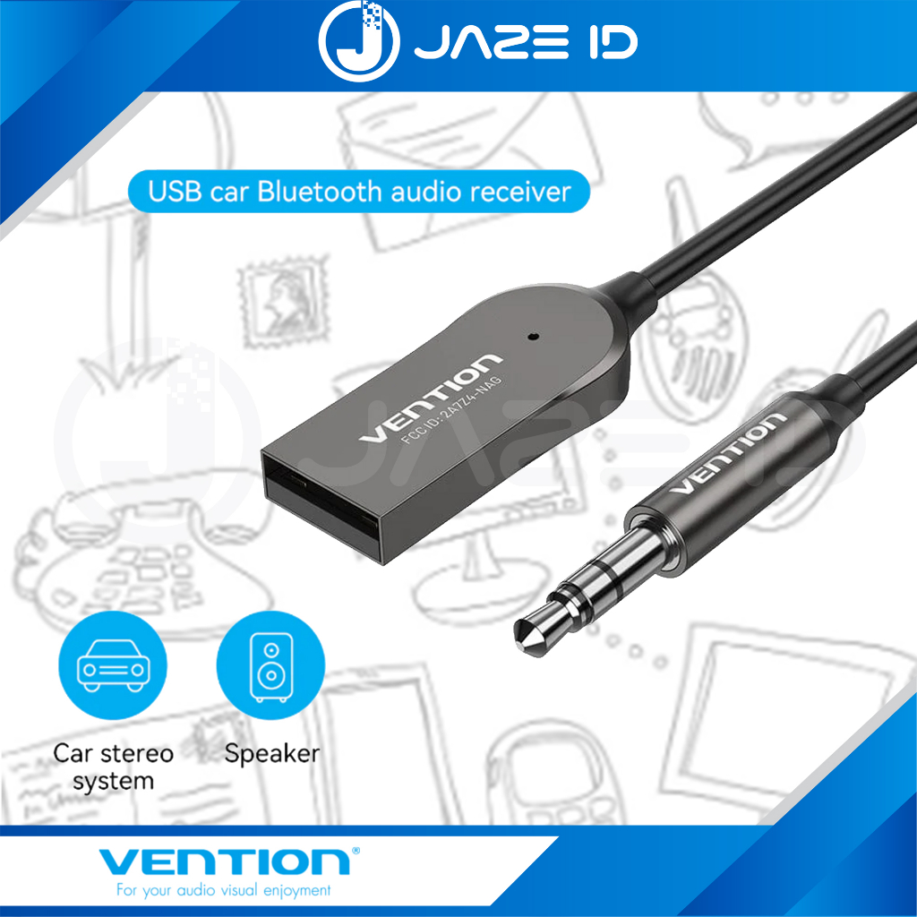 Jual Vention Car USB Bluetooth Dongle Aux Jack 3.5mm Receiver Mobil ...