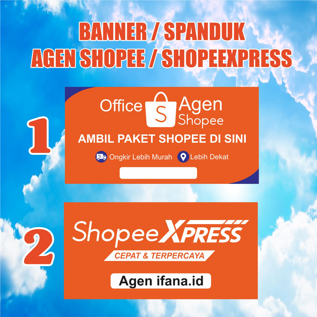 Jual BANNER / SPANDUK AGEN SHOPEE TERLENGKAP MODELNYA | Shopee Indonesia