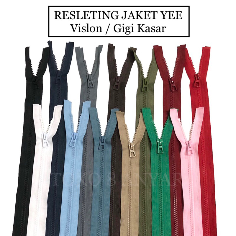 Jual Resleting Jaket Gigi Kasar/ Vislon | Merk YEE | Lusinan | Shopee Indonesia
