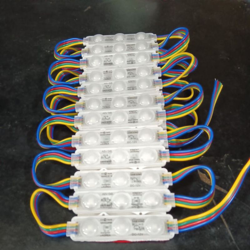 Jual lampu led modul 3 mata samsung RGB DC 12V ip68 RGB harga 20pc | Shopee Indonesia